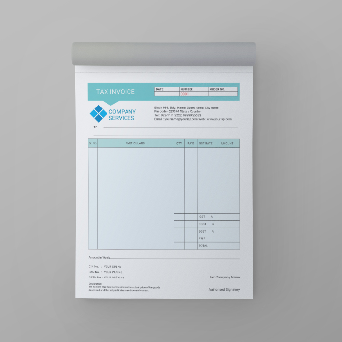 Bill Books-A4 Bill Books Design Templates - 1880