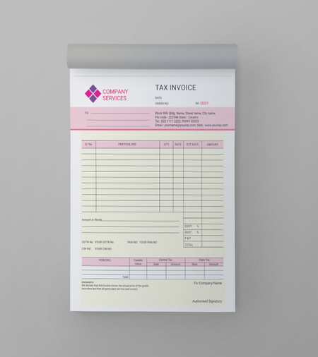 Customizable A4 Bill books Design Templates Online From Flexiprint